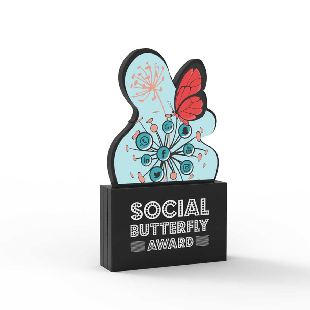 Social Butterfly Award – Engrave - Awards and More