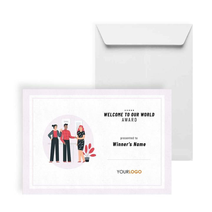 Welcome to Our World Award – Engrave - Awards and More